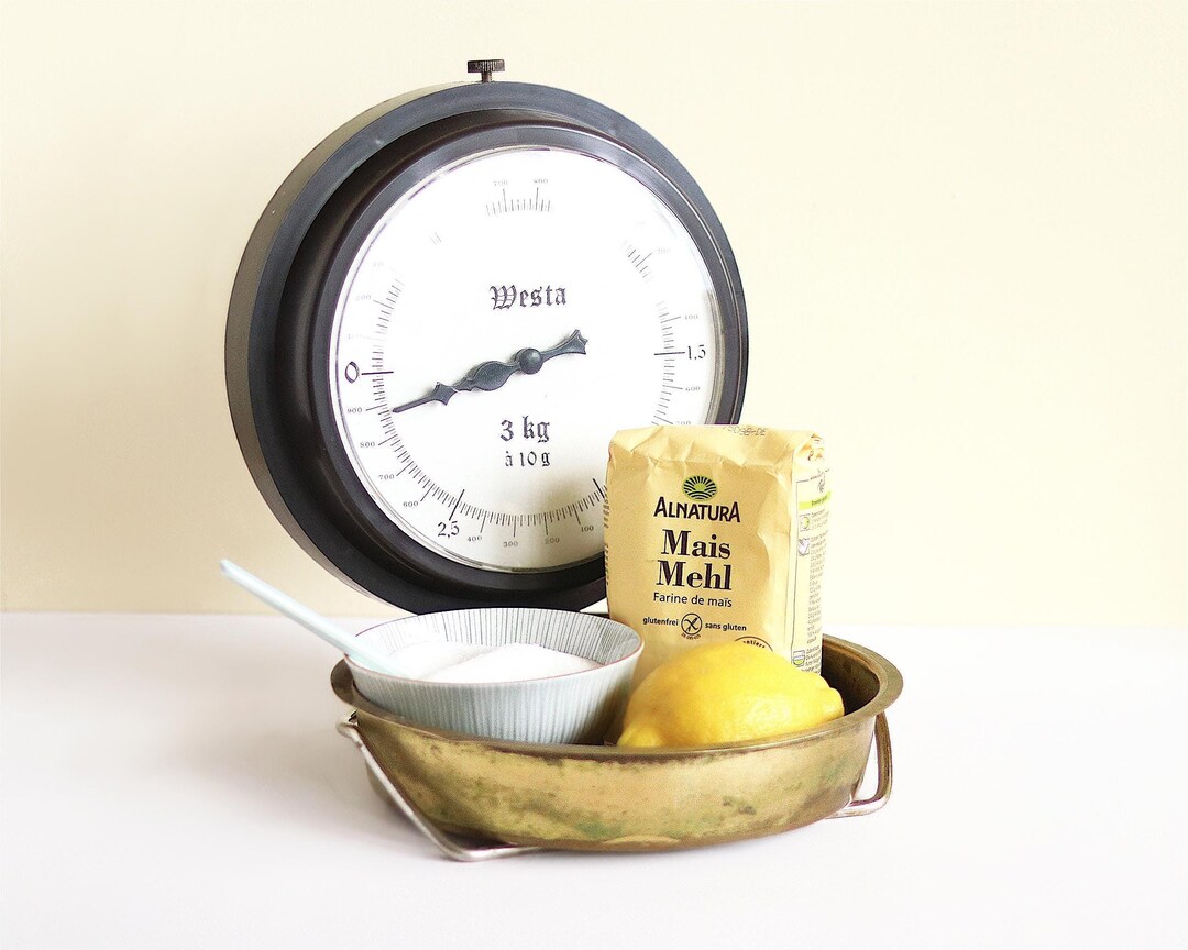 Vintage Kitchen Scales With Brass Bowl Westa Wall Scales in Antique ...