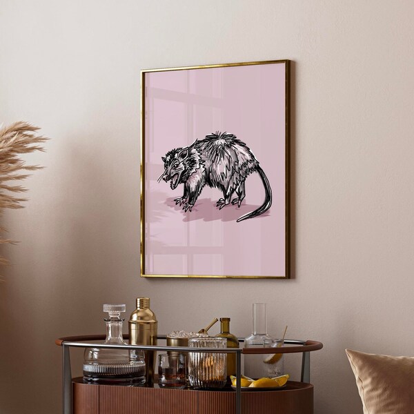 Angry Opossum Wall Art - Etsy
