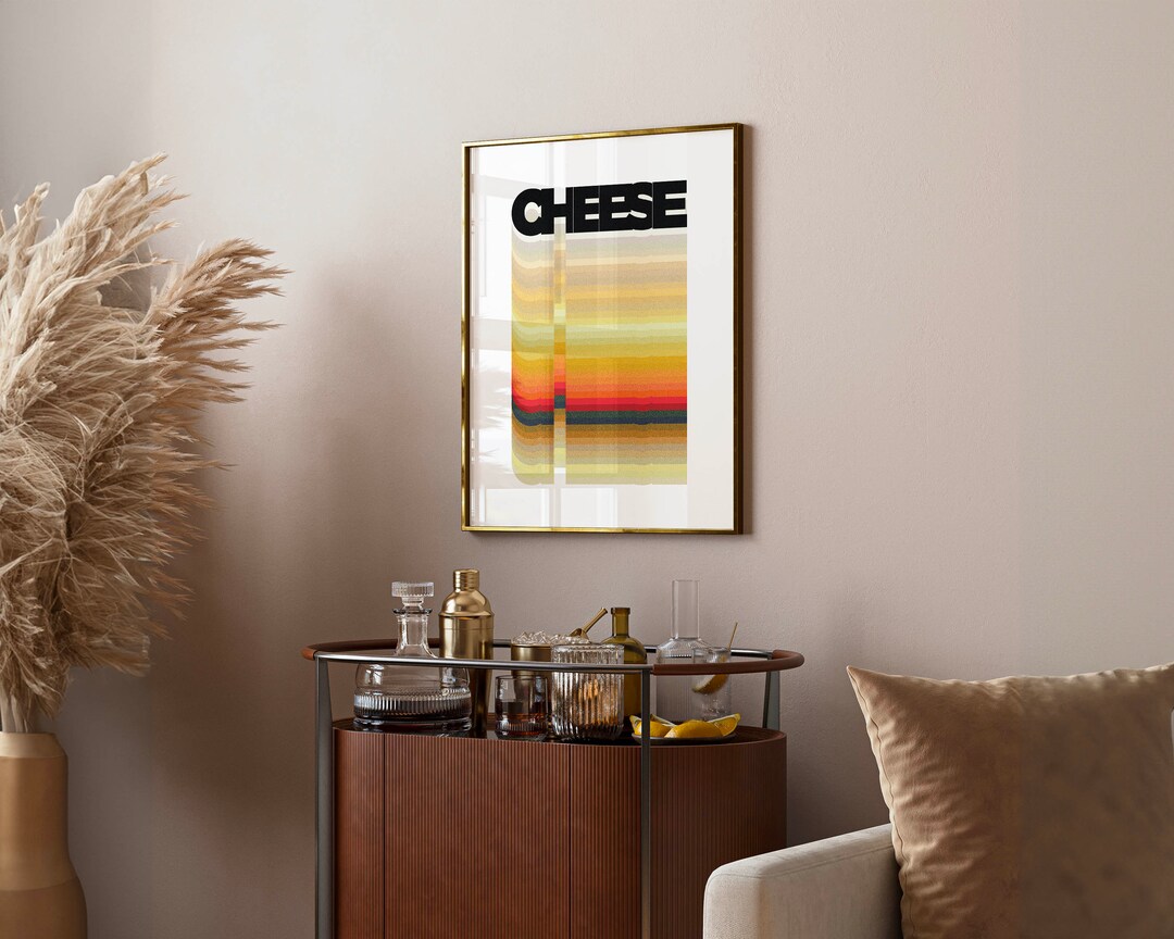Funny Cheese Lover Types and Color Palette Abstract Minimalist Digital ...