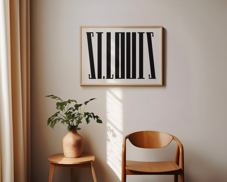 St Louis Missouri Usa City Poster Minimalist Abstract Mid Century ...