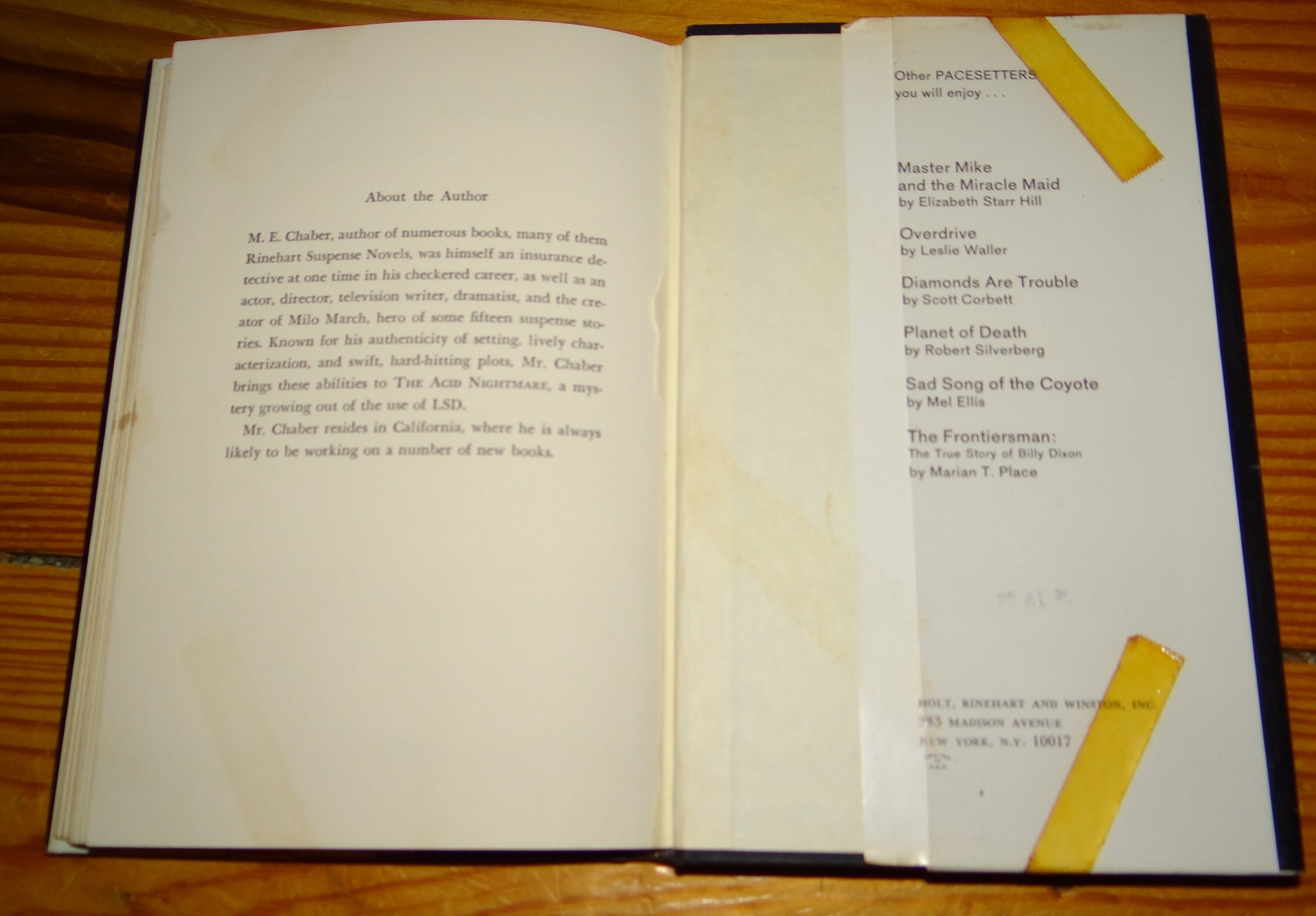 Very Rare the Acid Nightmare by M.E. Chaber Sixties Mystery ...