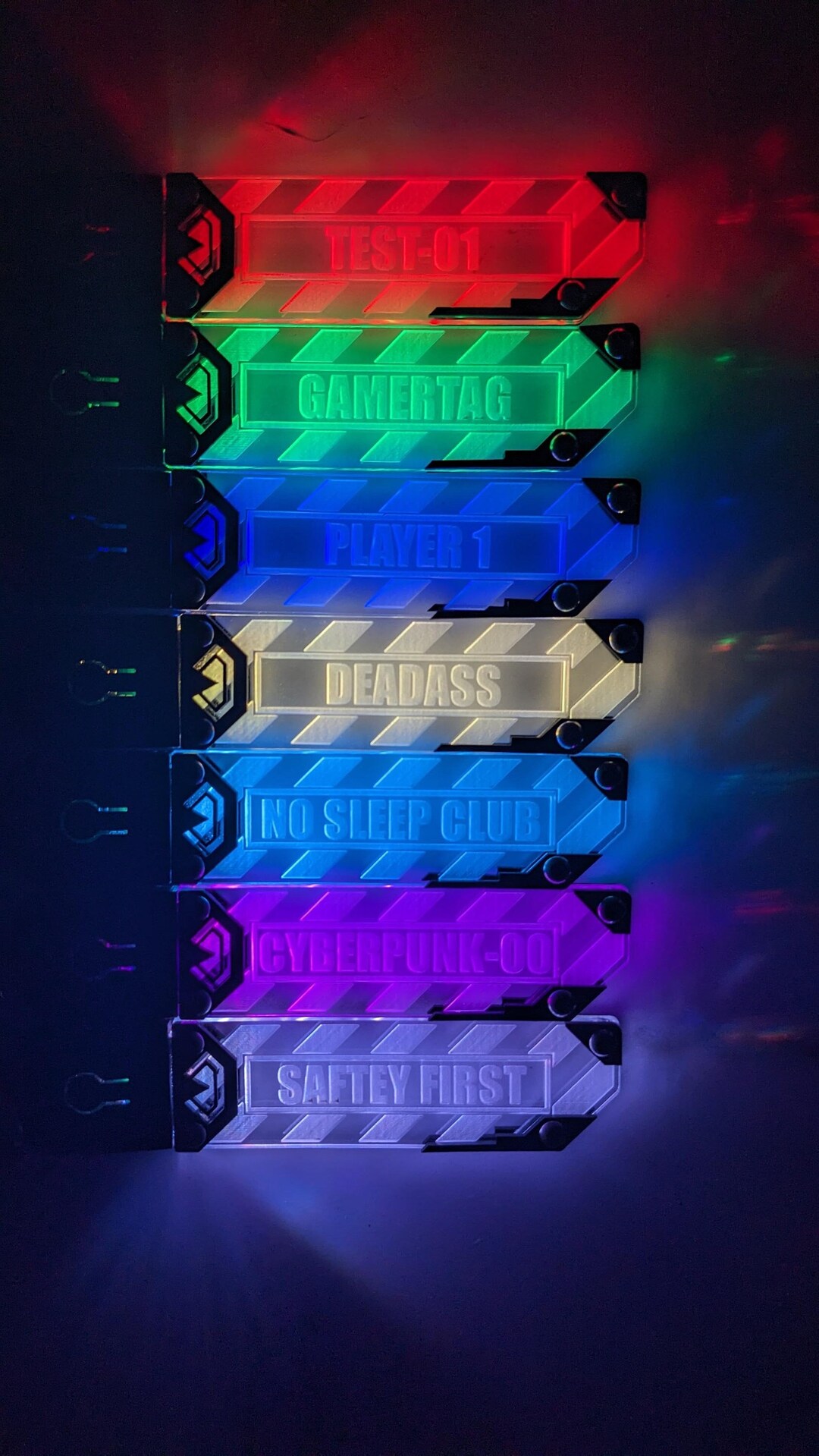 Acrylic LED Gamer Tag Keychain - Etsy