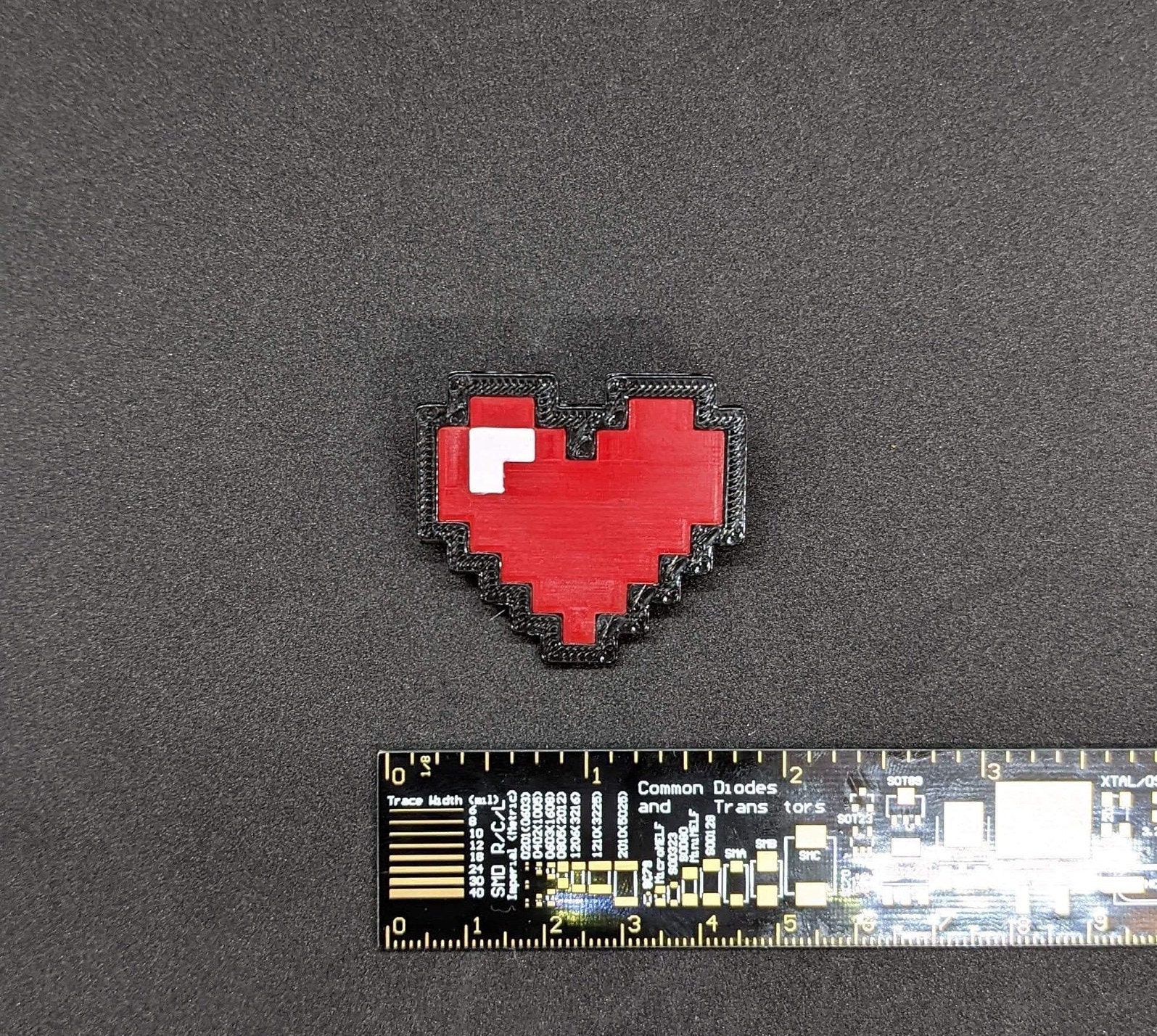 8-bit Heart Pin - Etsy