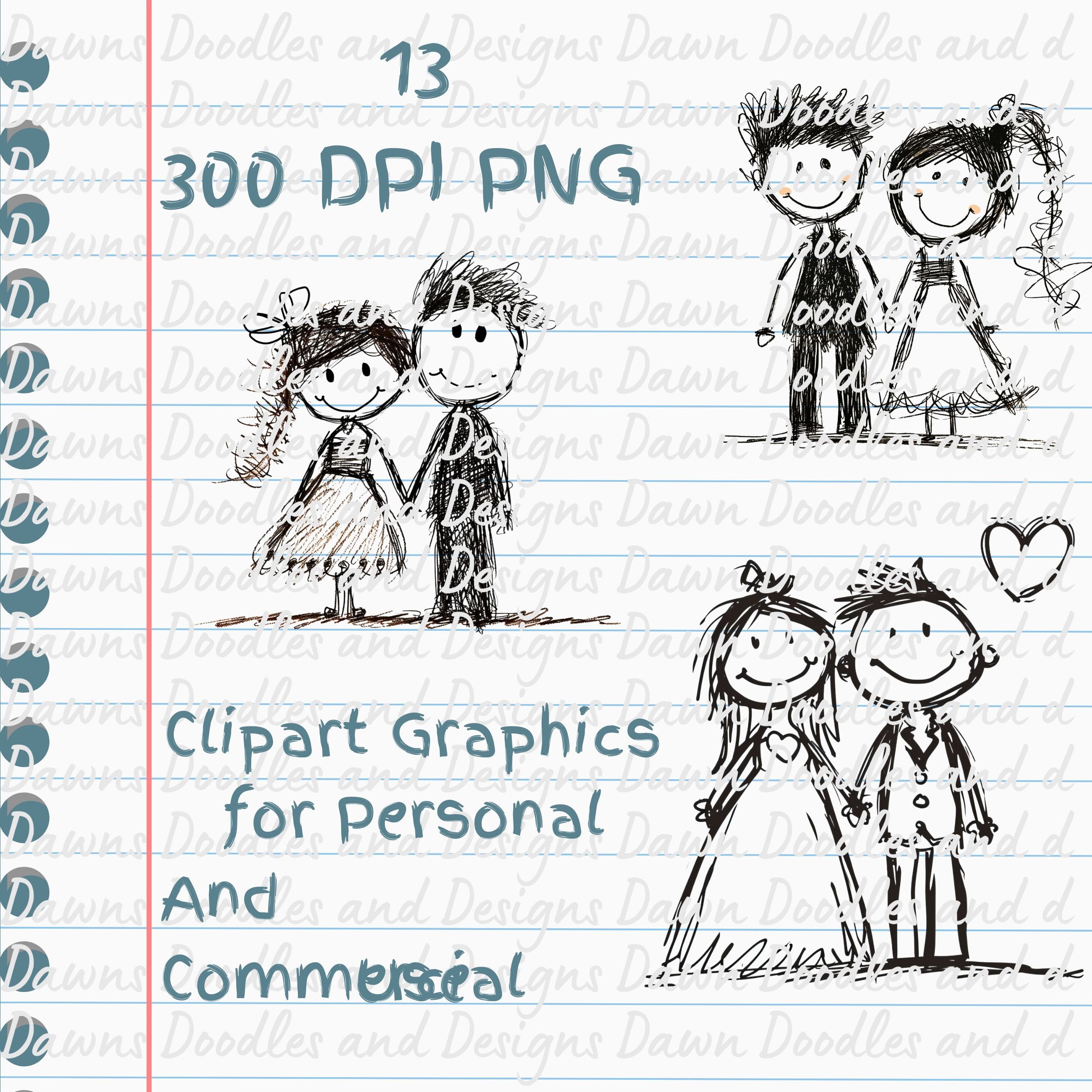 Whimsical Wedding Doodle Bundle ~ Wedding Clip Art ~ DIY Wedding ...
