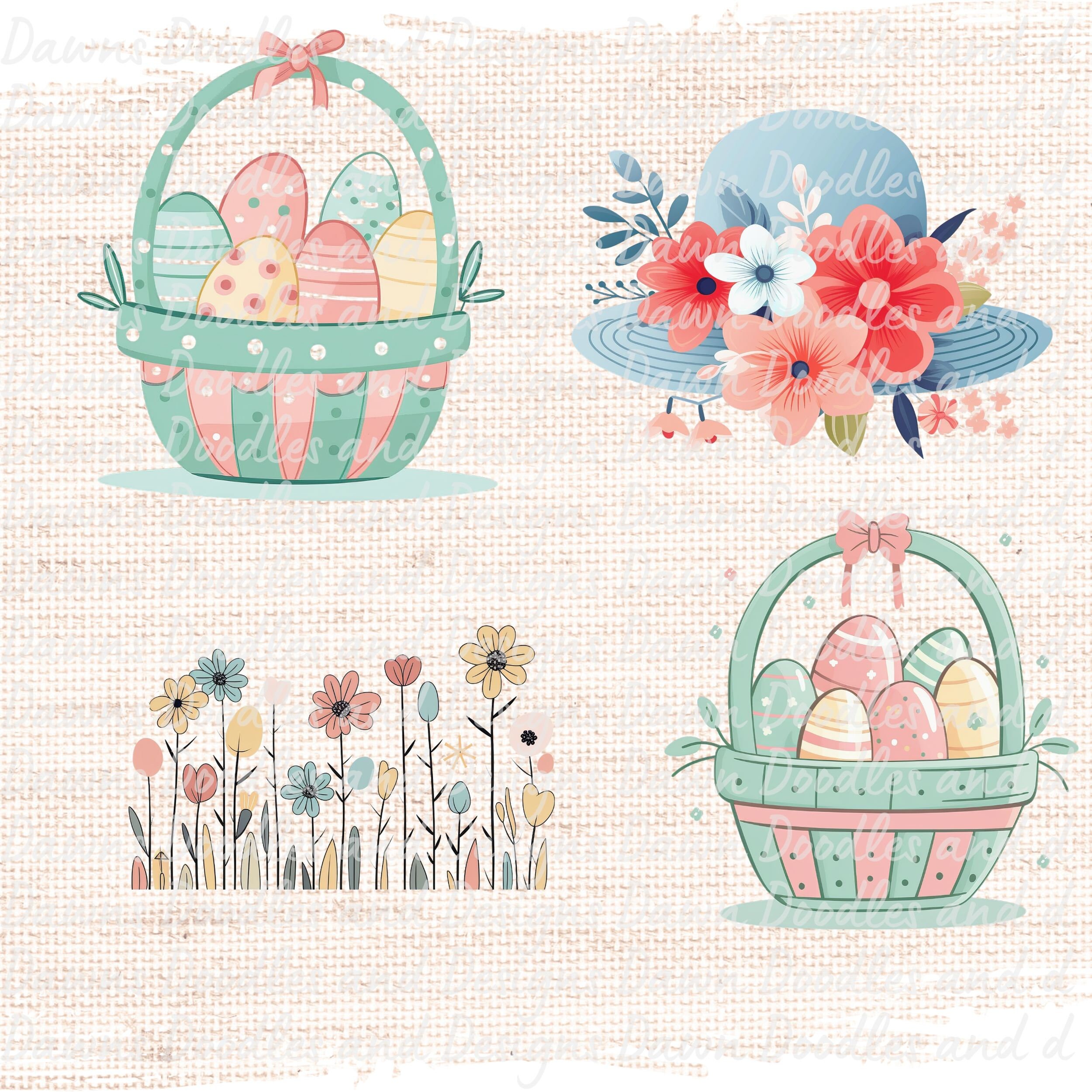 Easter Clipart Instant Download Bunny Clipart Spring Clipart Cute ...