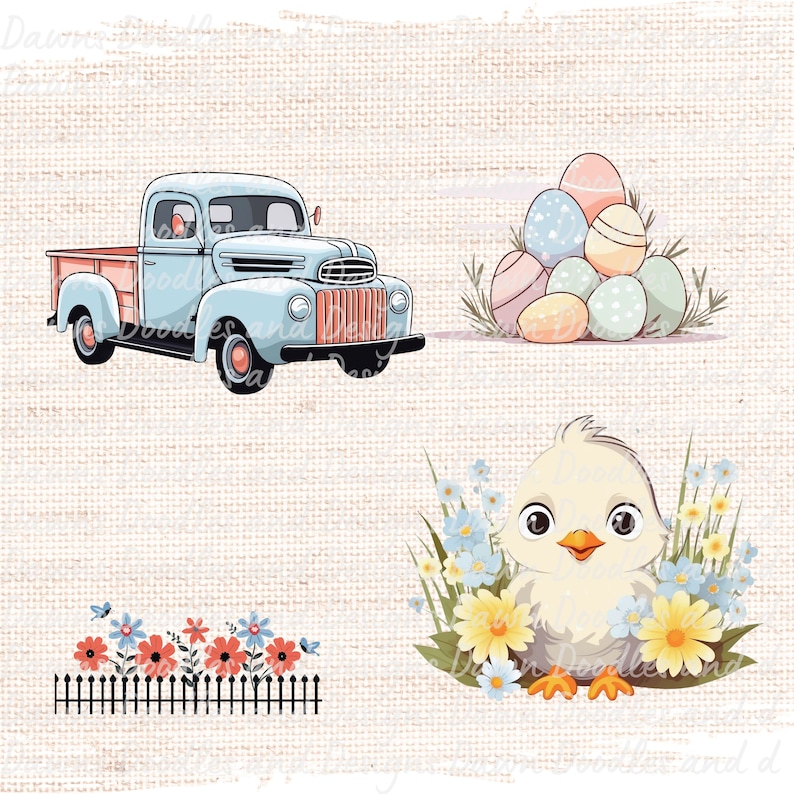 Easter Clipart Instant Download Bunny Clipart Spring Clipart Cute ...
