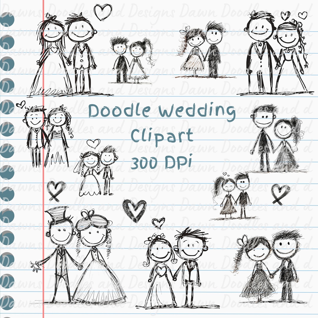 Whimsical Wedding Doodle Bundle ~ Wedding Clip Art ~ DIY Wedding ...