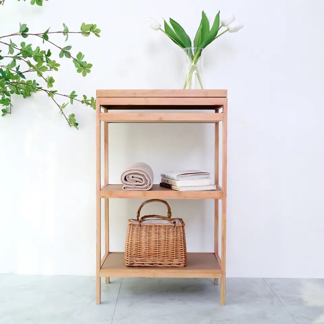Bamboo Storage Rack, 2-tier Multifunctional Storage Cabinet, Shoe Rack ...