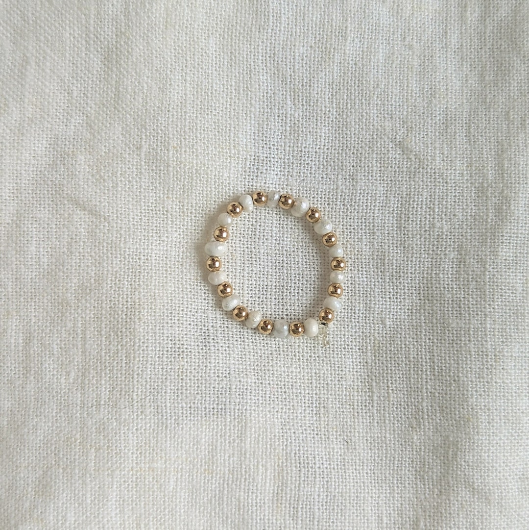 Pearl Ring | Gold Filled, Pearl Stretch Ring | Dainty, Minimalist ...