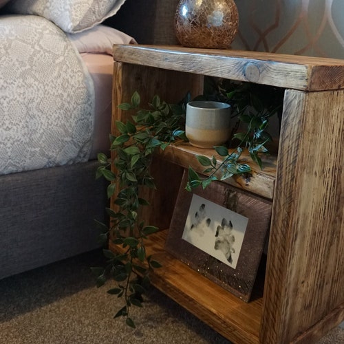 Rustic Bedside Table - Etsy UK