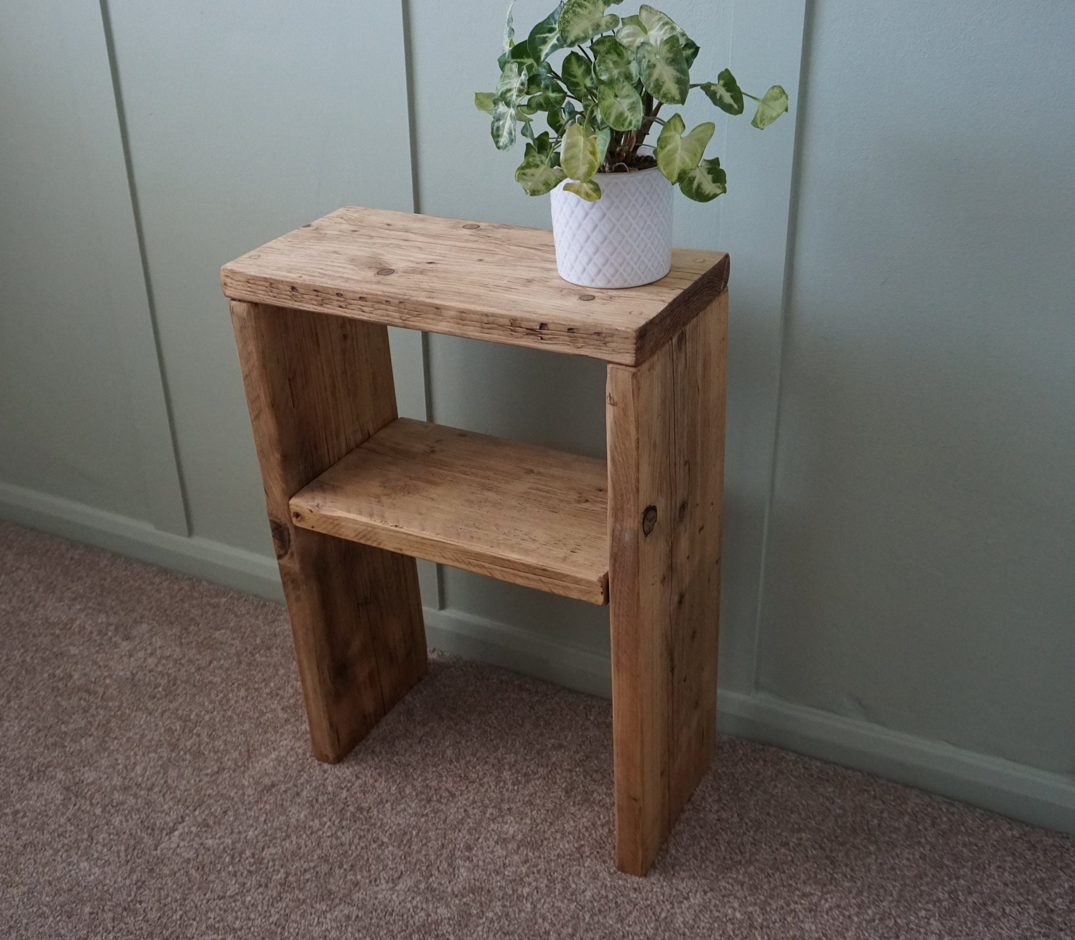 Rustic Side Table Tall Side Table Bedside Table - Etsy