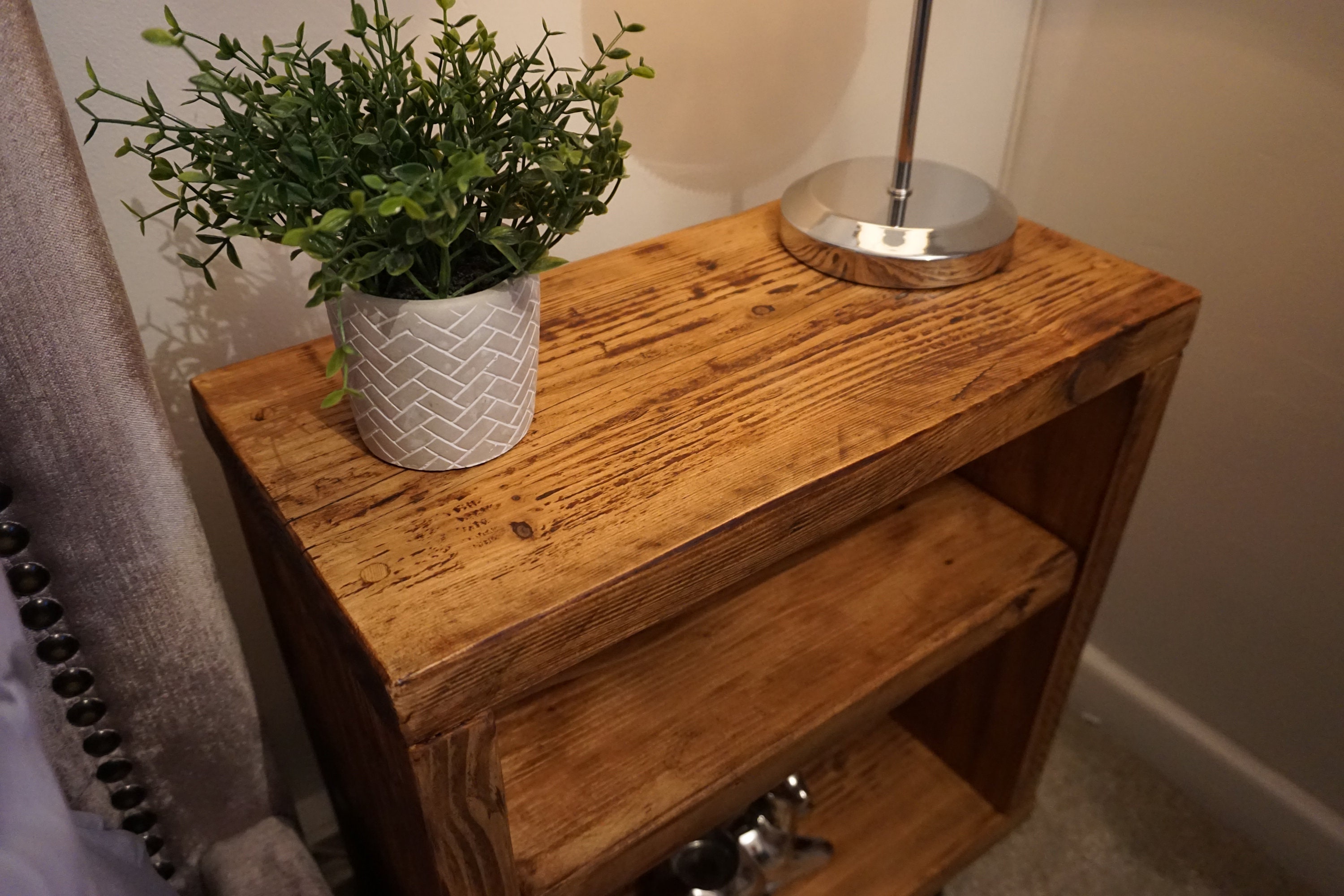 Homemade Rustic Bedside Table Farmhouse Bedside Table Side - Etsy UK