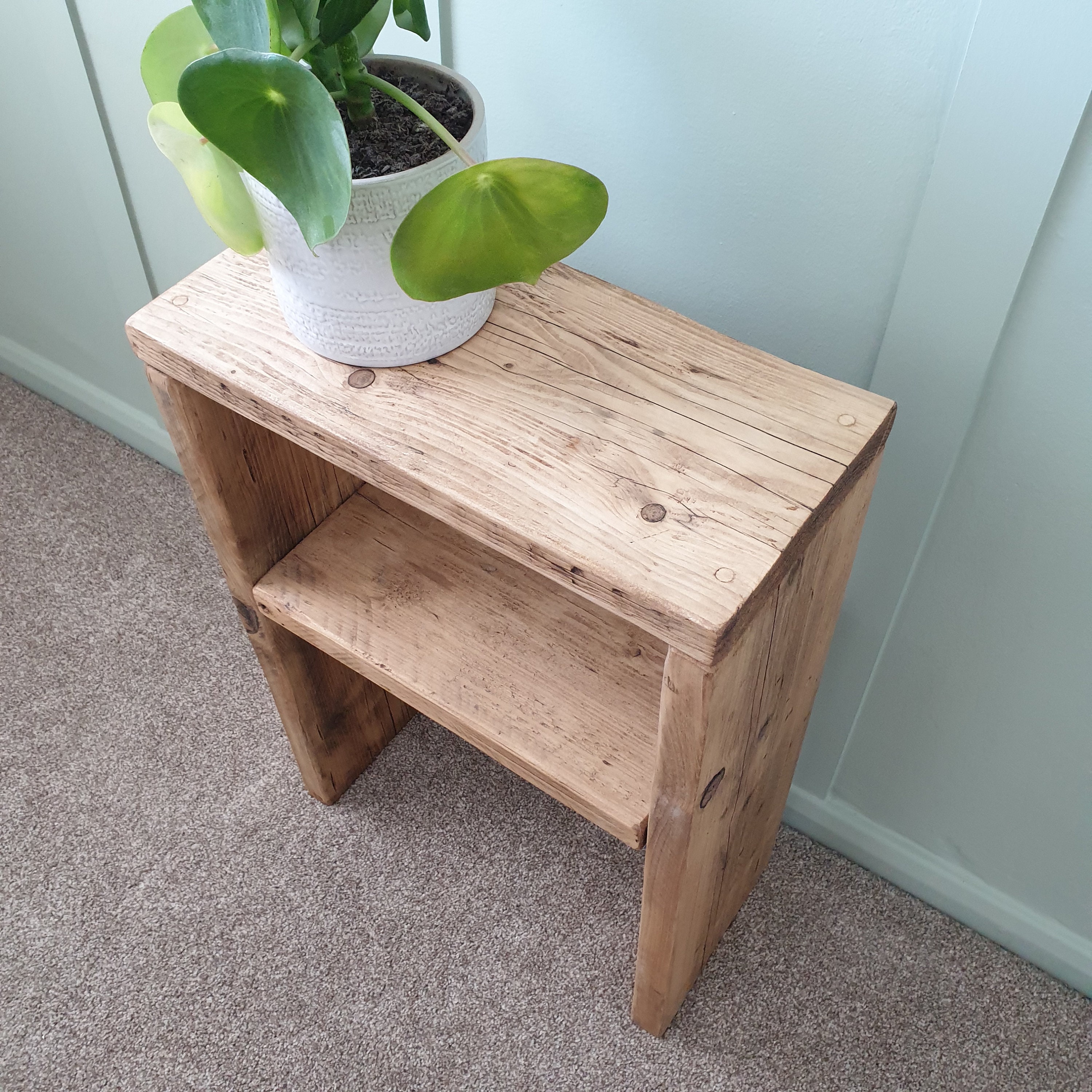Rustic Side Table Tall Side Table Bedside Table - Etsy