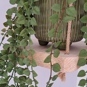 Rustic Wooden Rope Hanging Shelf. - Etsy