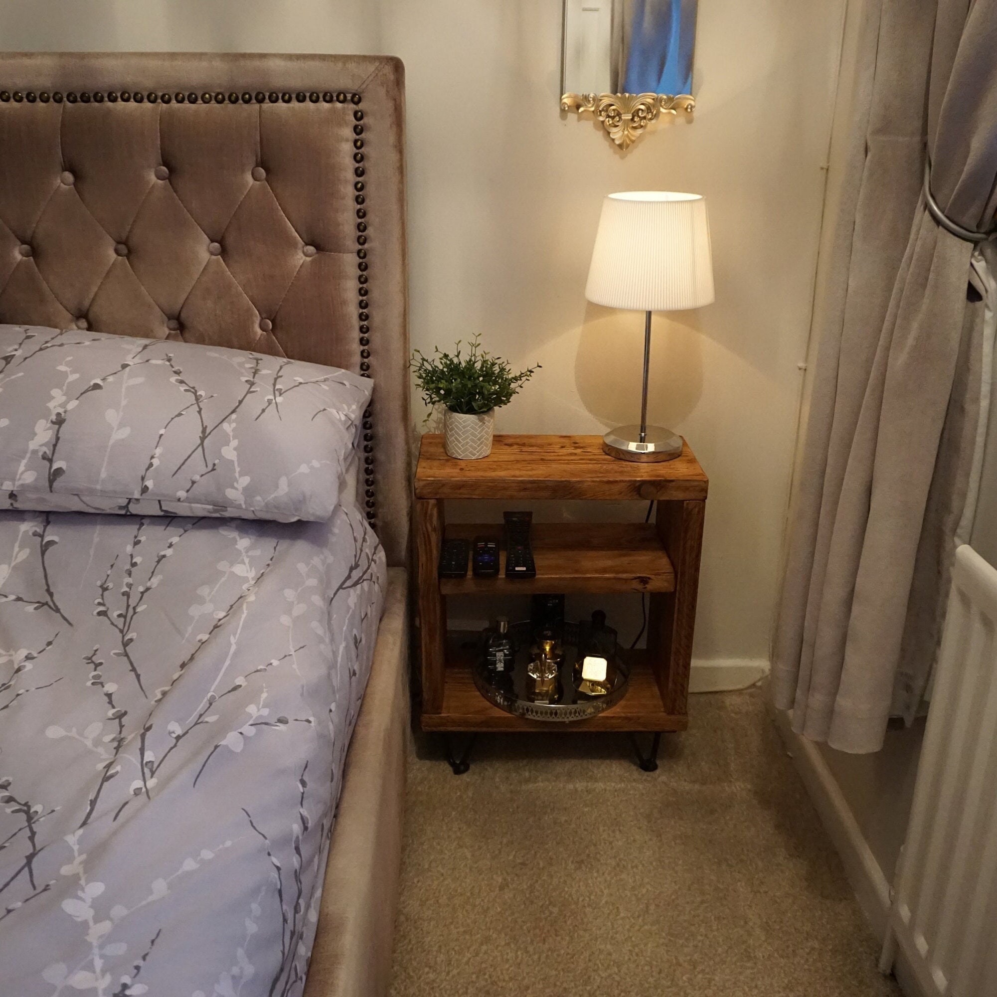 Homemade Rustic Bedside Table Farmhouse Bedside Table Side - Etsy UK