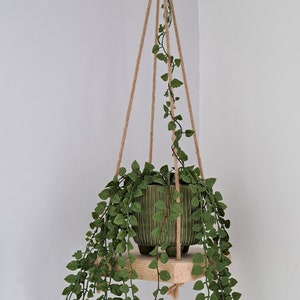 Rustic Wooden Rope Hanging Shelf. - Etsy