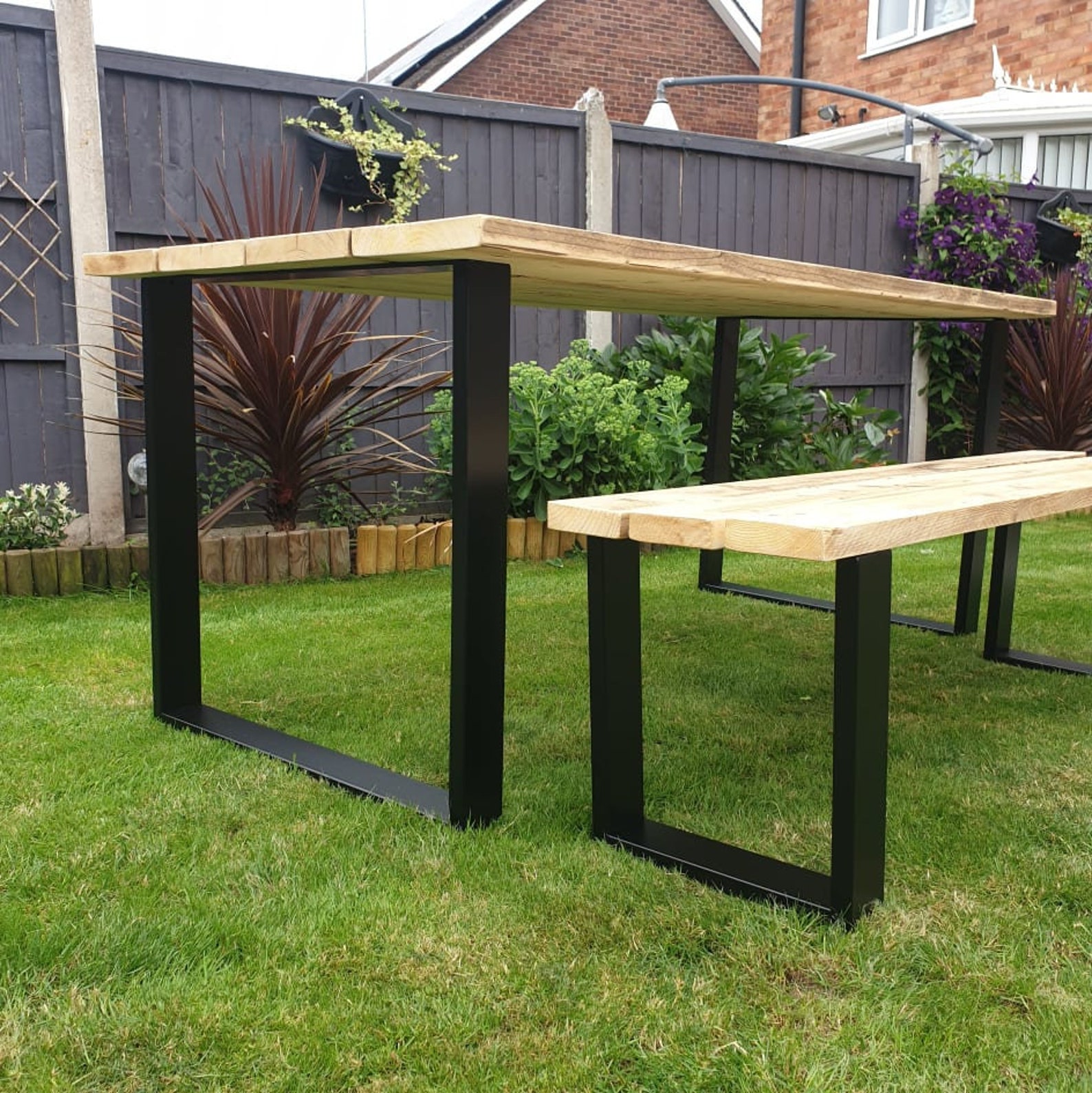 Outdoor Table Reclaimed Wooden Table Scaffold Board Table - Etsy UK