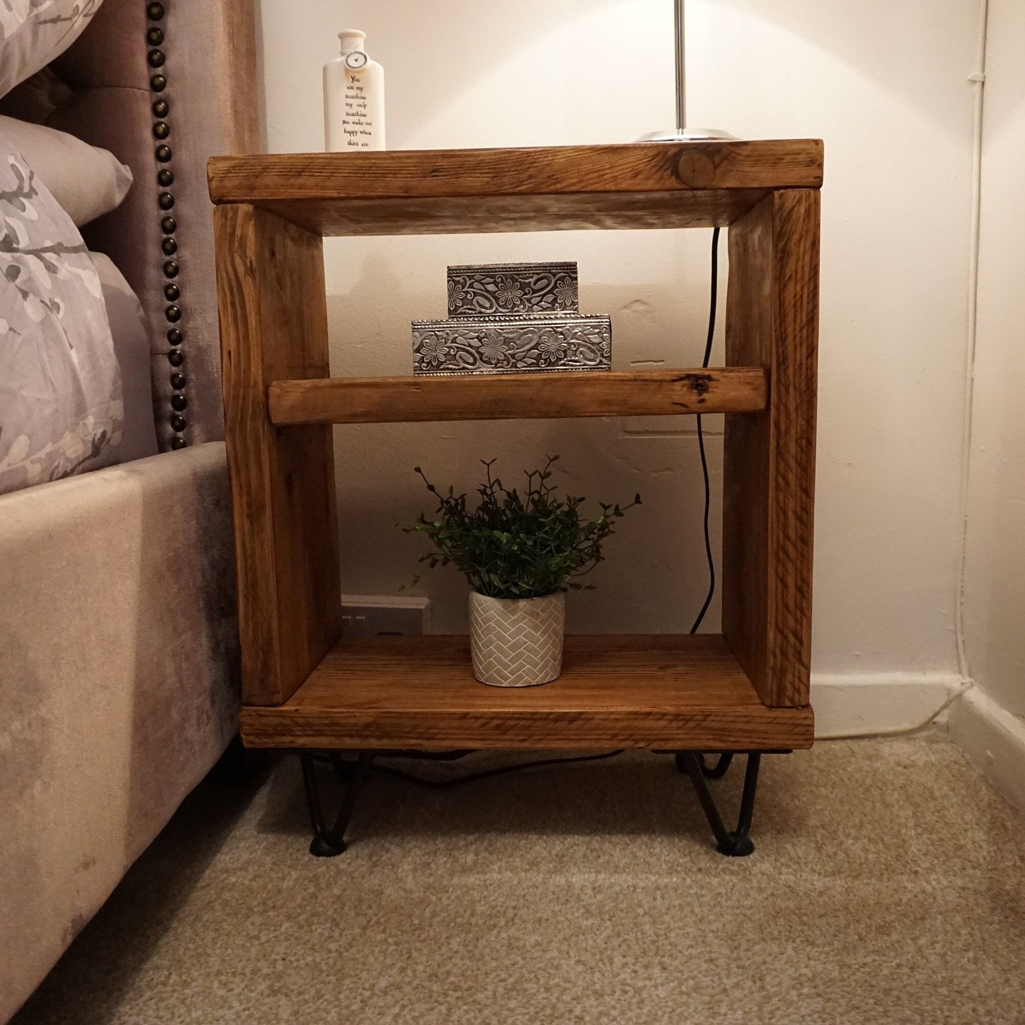 Homemade Rustic Bedside Table Farmhouse Bedside Table Side - Etsy UK