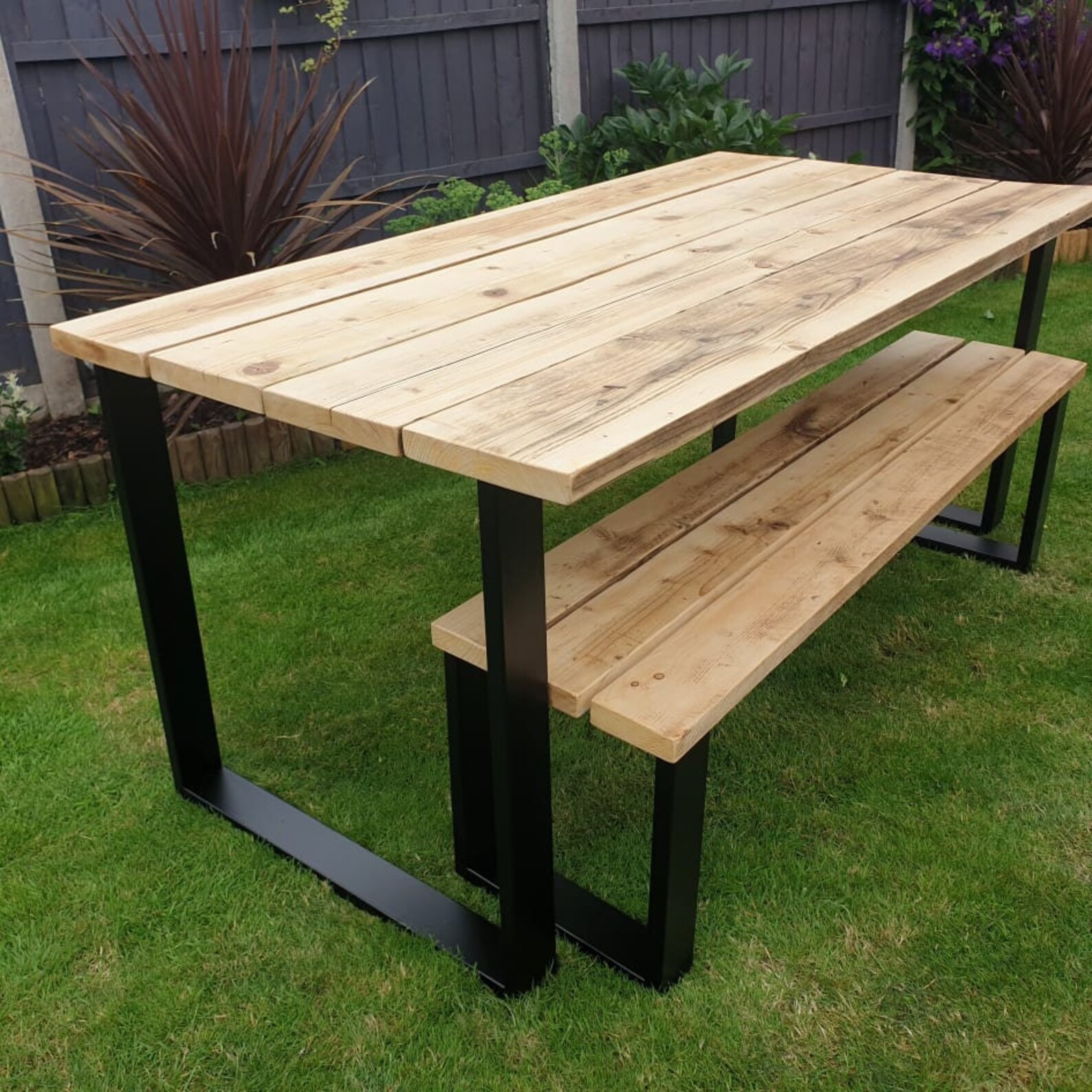 Outdoor Table Reclaimed Wooden Table Scaffold Board Table - Etsy UK