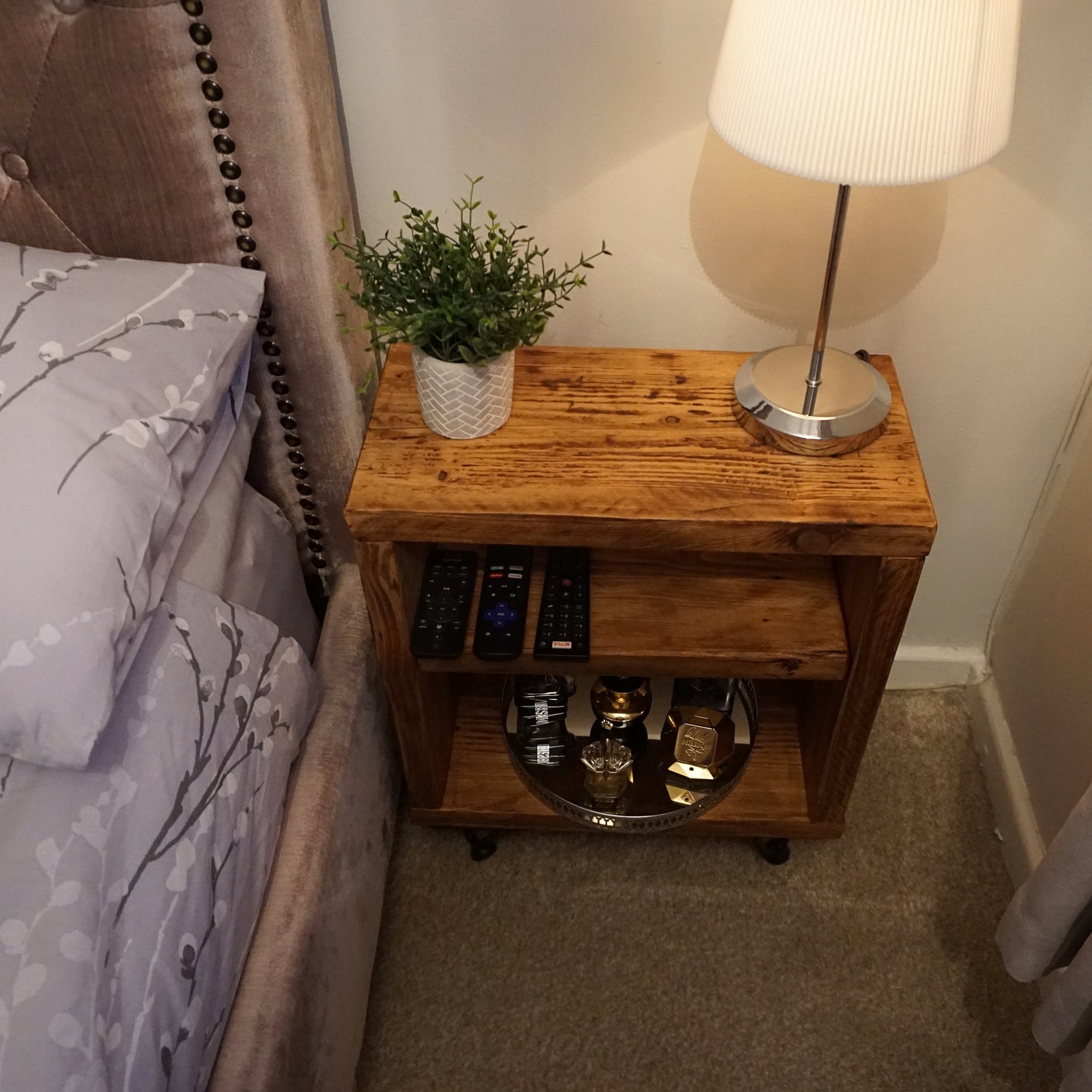 Homemade Rustic Bedside Table | Farmhouse Bedside Table | Side Table ...