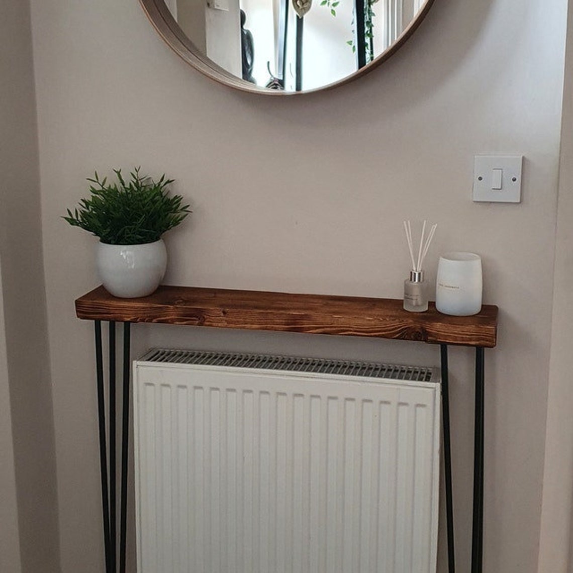 Rustic Radiator Cover With Hairpin Legs Radiator Shelf - Etsy UK