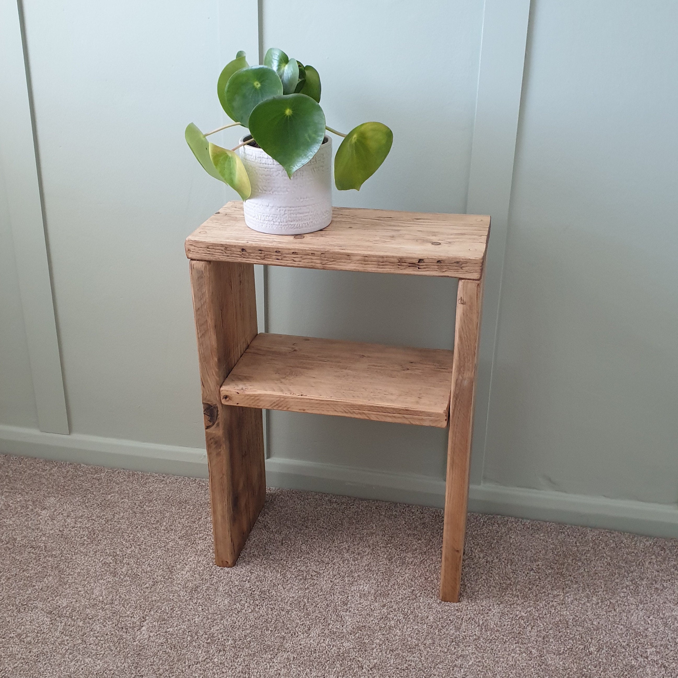 Rustic Side Table Tall Side Table Bedside Table - Etsy