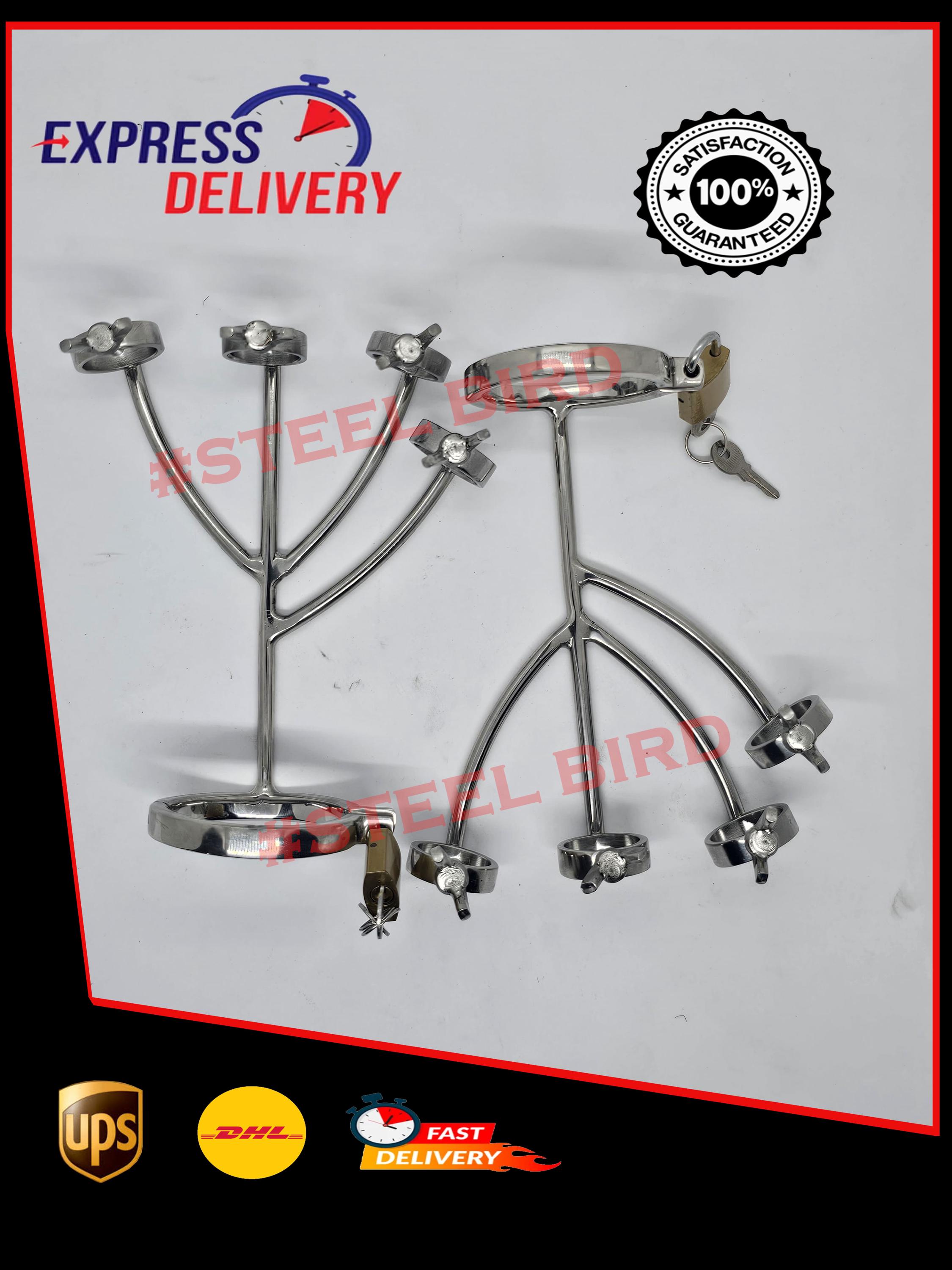 Kinky BDSM Hand Trap Restraints With Torture Finger Clamps – Fetish ...