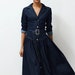 Stylish Belted Blue Jean Maxi Dress | Trendy Belted Jean Dress | Mid ...
