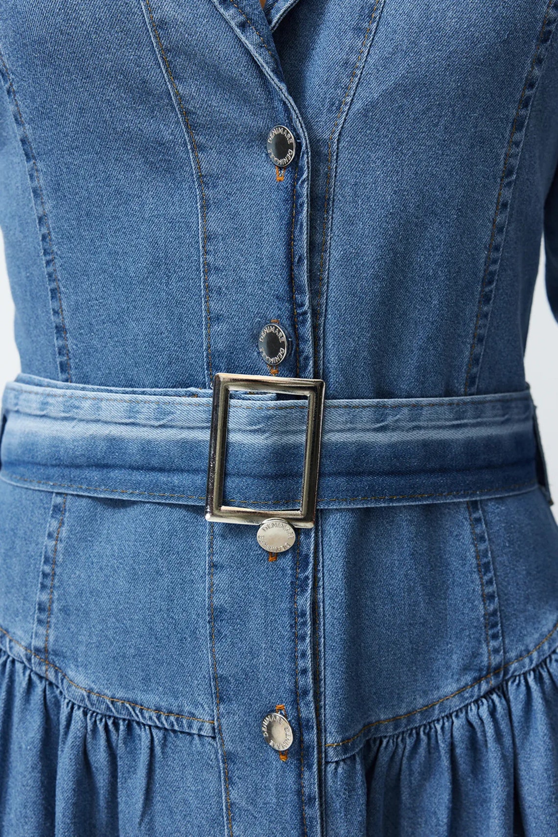 Stylish Belted Blue Jean Maxi Dress | Trendy Belted Jean Dress | Mid ...