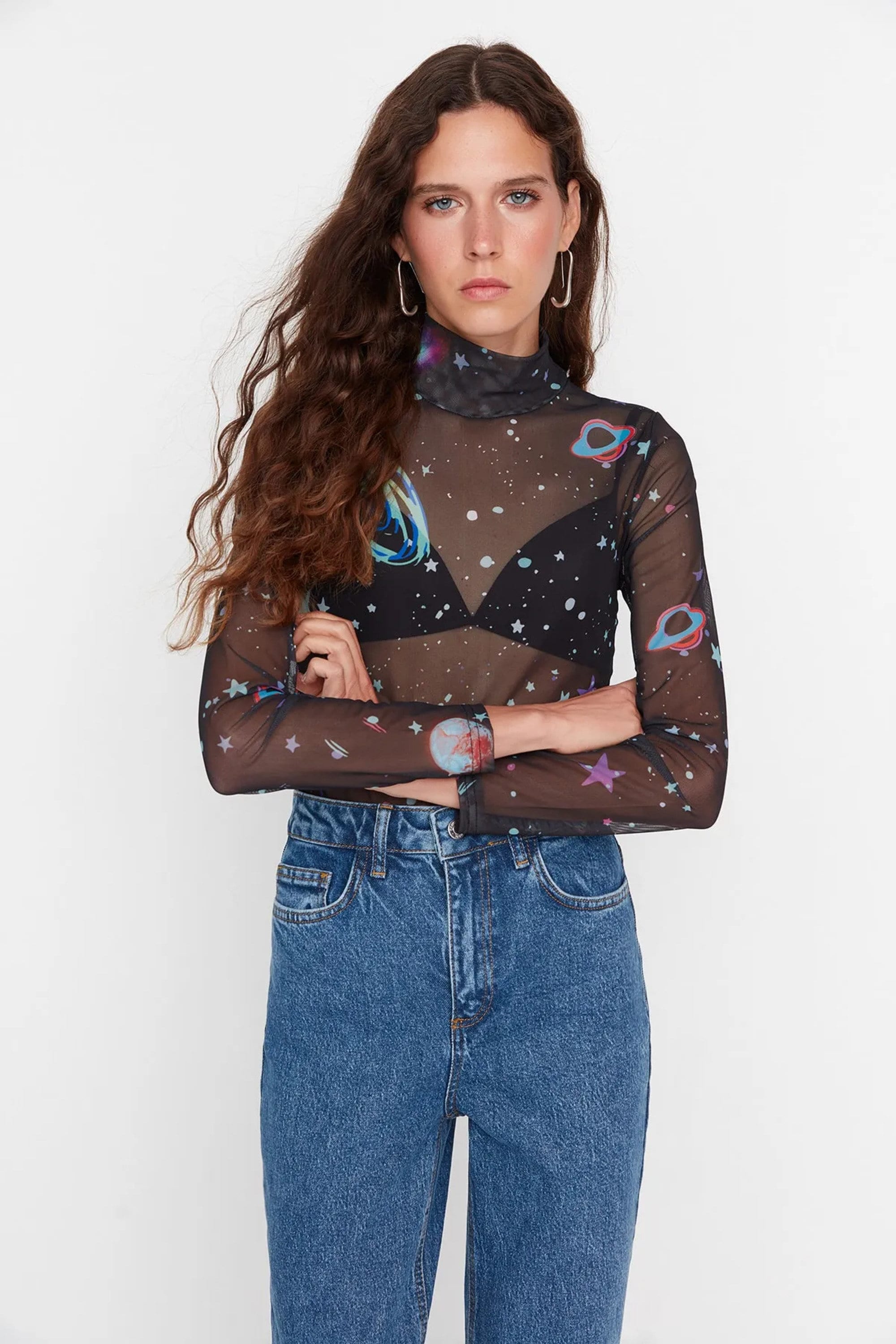 Tulle Transparent Blouse, Sheer See Through Shirt, Tulle Top, Long ...