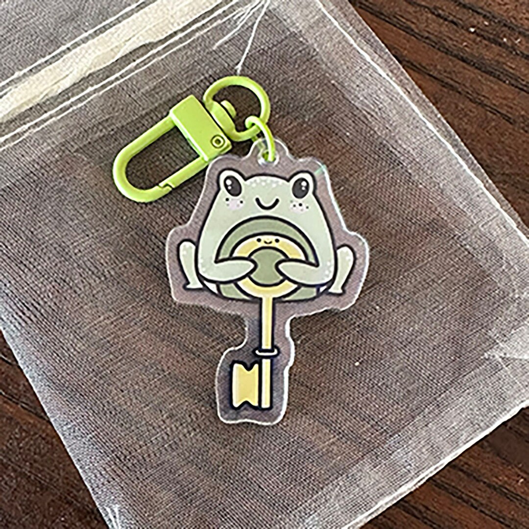 Petal the Frog Keyring Kawaii Frog Keyring Cute Holographic Frog ...