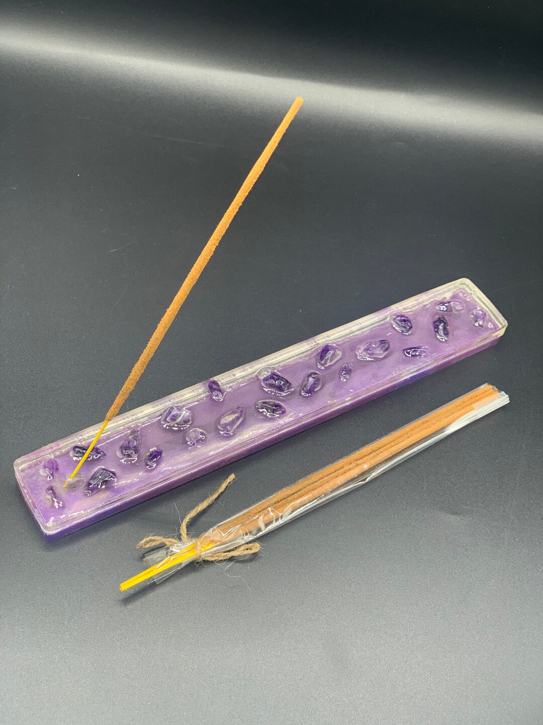 Amethyst Incense Holder With 3 Incense Sticks! Gifts for Her / Gems ...