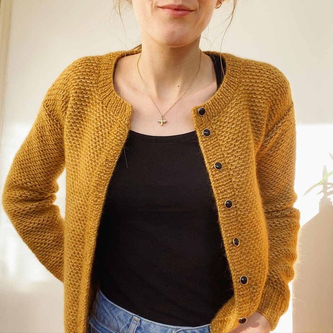 Knitting Pattern German - Gwenynen Cardi - Flat Knit for Beginners - Etsy