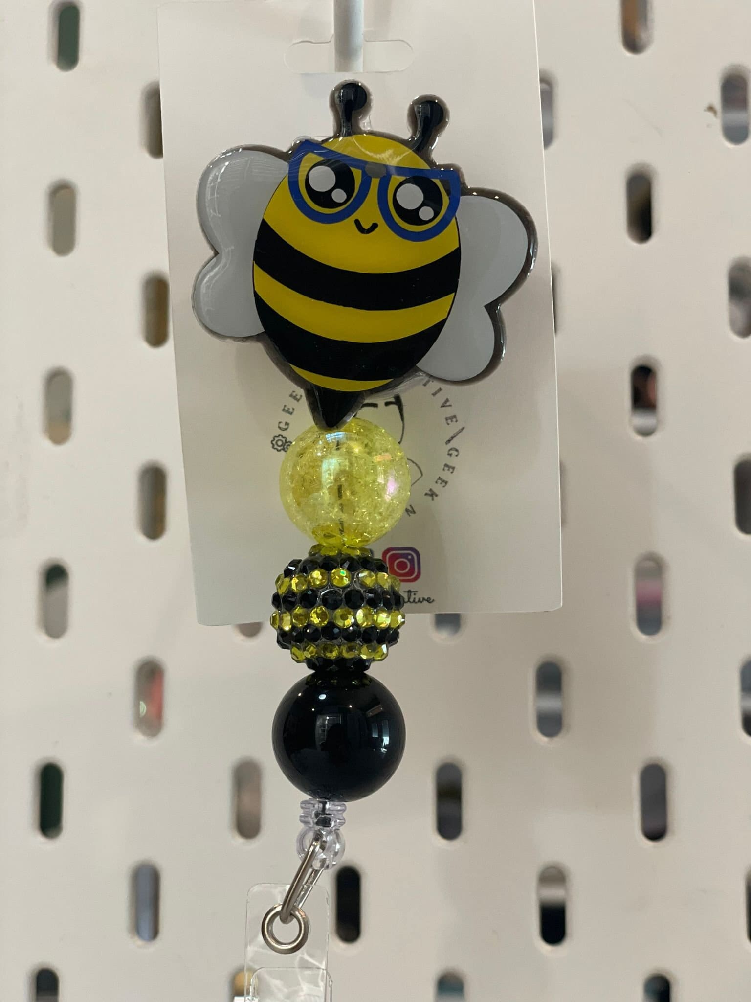 Bumble Bee Badge Reel Nerdy Bee Teacher Badge Reel Nurse - Etsy