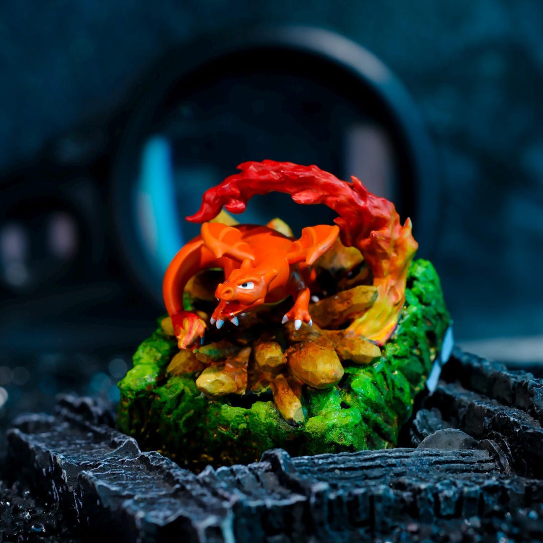 Charizard Pokemon Artisan Keycap, Custom Resin Keycap for Mechanical ...