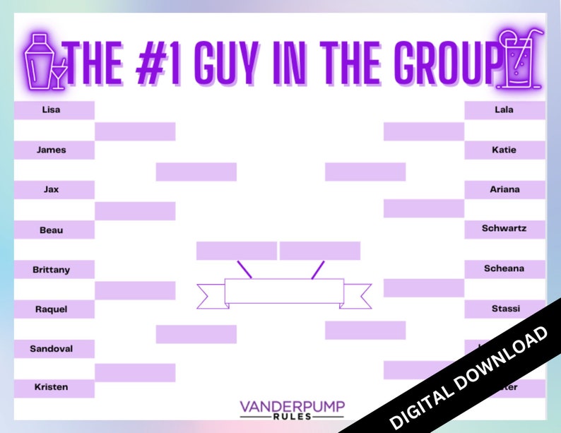 Vanderpump Rules Reunion Watch Party Game Bracket - Etsy