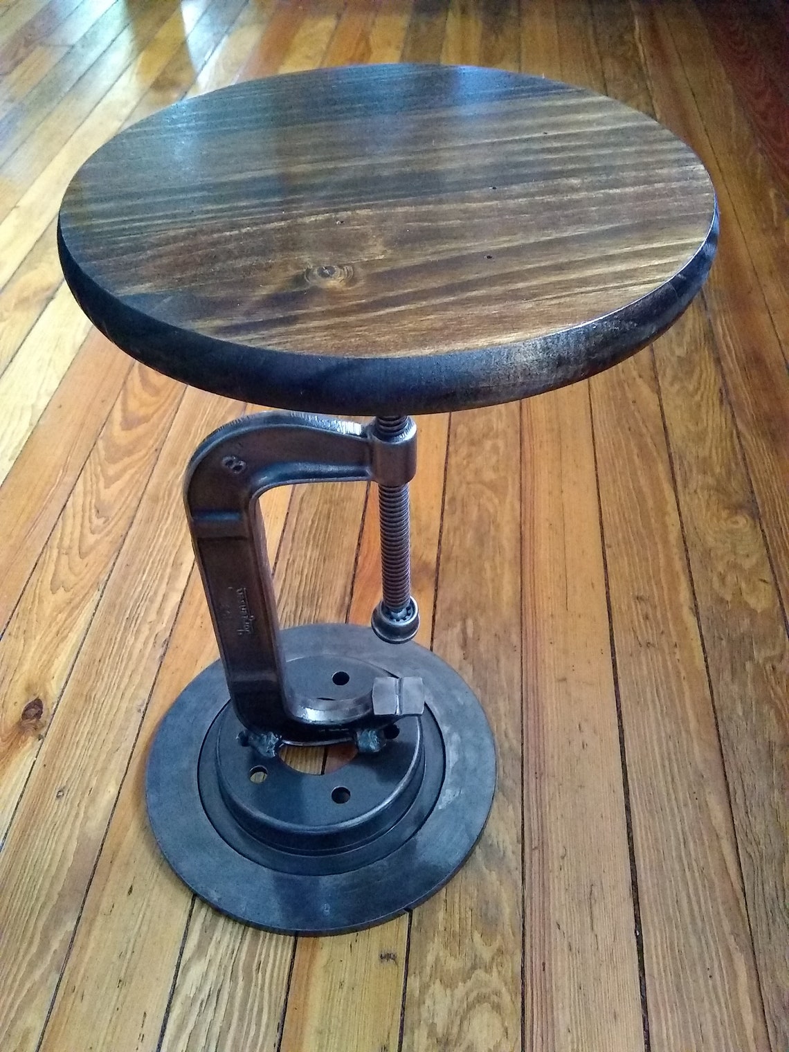 Made in USA C-clamp Industrial Table Stand Stool Art | Etsy