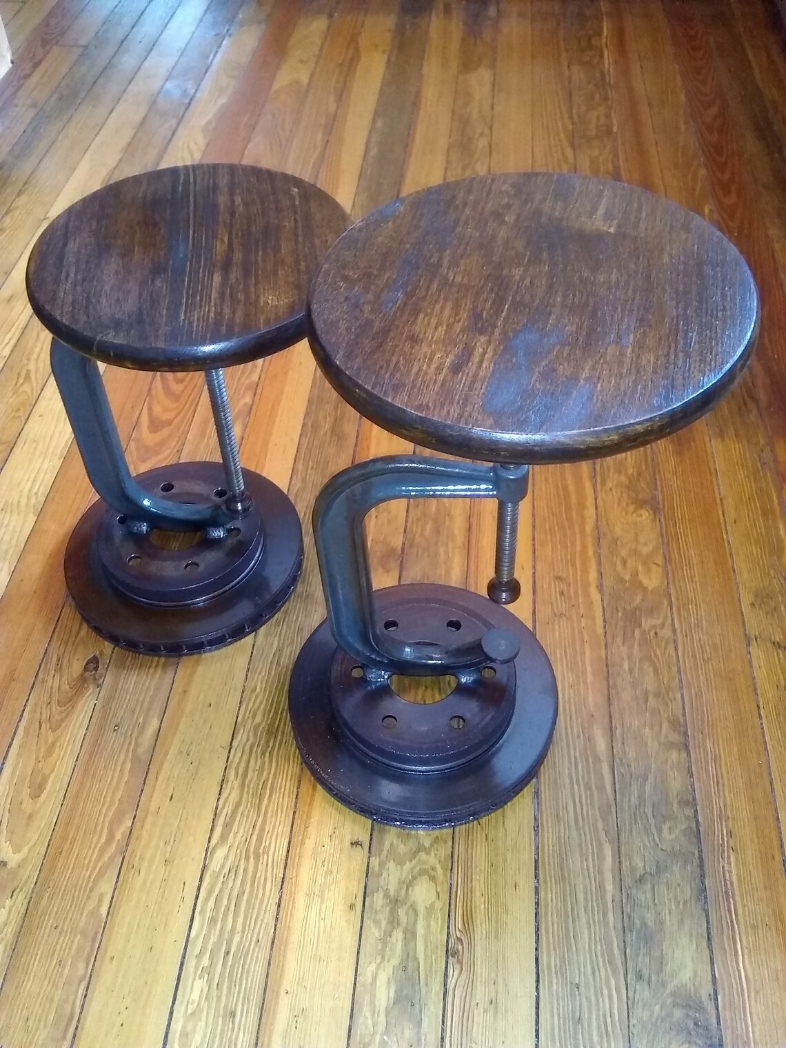 Made in USA C-clamp Industrial Table Stand Stool Art | Etsy