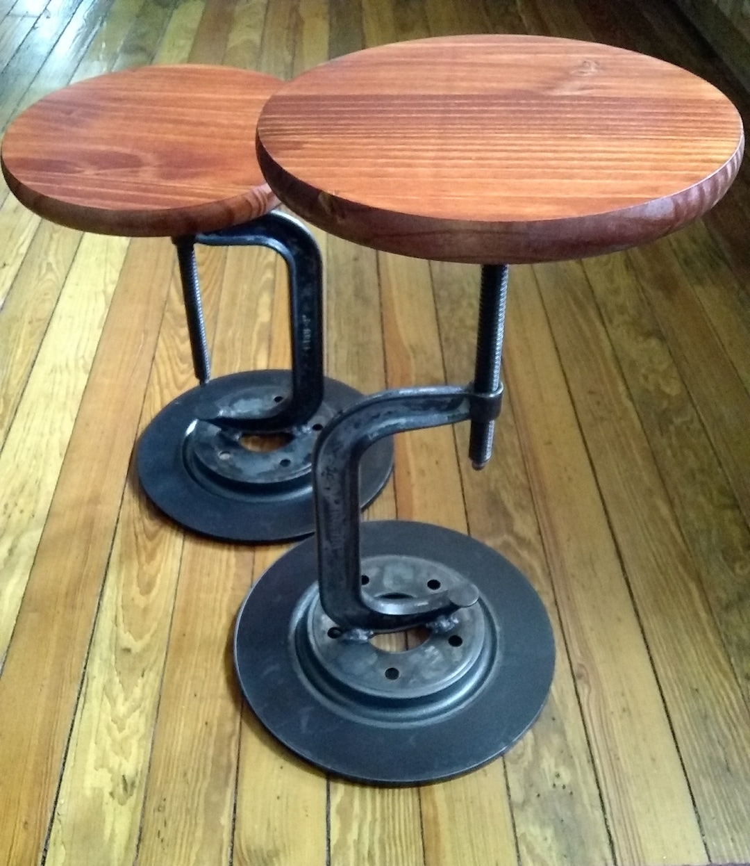 Made in USA C-clamp Industrial Table Stand Stool Art Repurposed ...