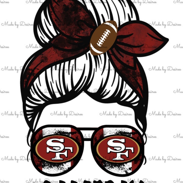 49ers Messy Bun Sublimation - Etsy