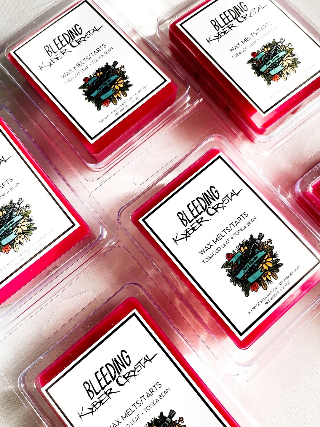 WAX MELT Bleeding Kyber Crystal 2.5 Oz Tobacco Leaf Tonka Bean - Etsy