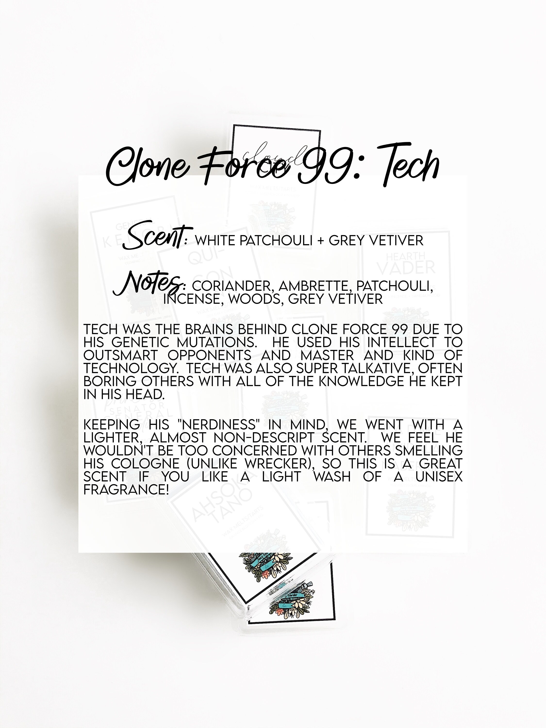 WAX MELT Clone Force 99: Tech 2.5 Oz White Patchouli - Etsy