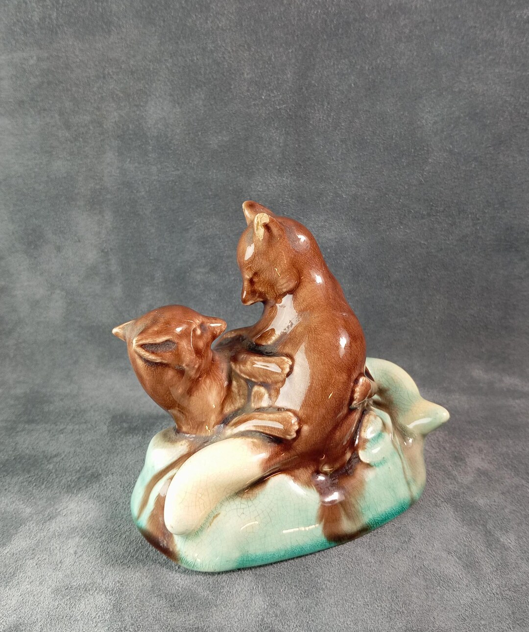 Two Little Foxes Porcelain Figurine - Etsy