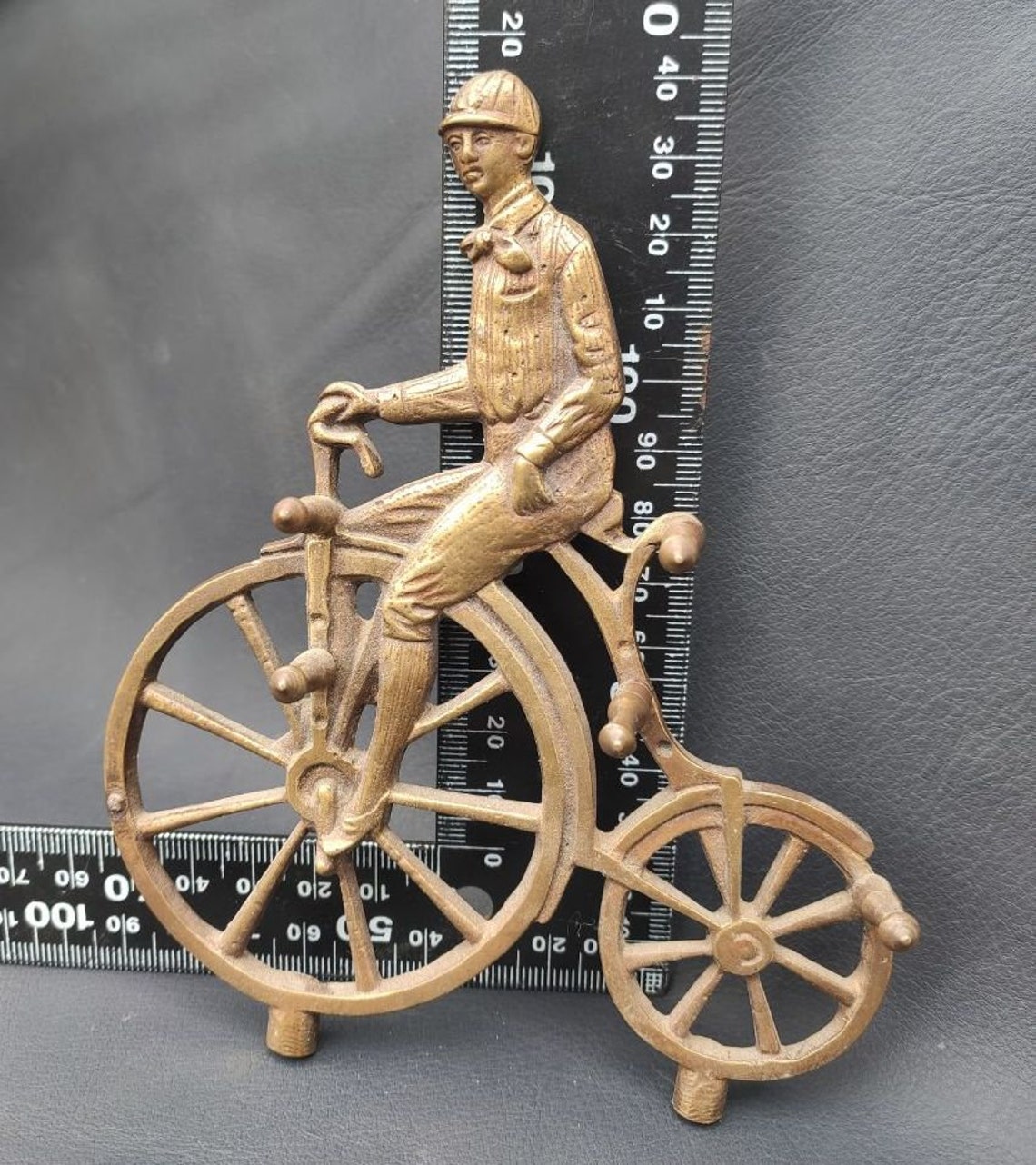 Bronze Figurine the Penny Farthing Man High Wheel High Wheeler Ordinary ...