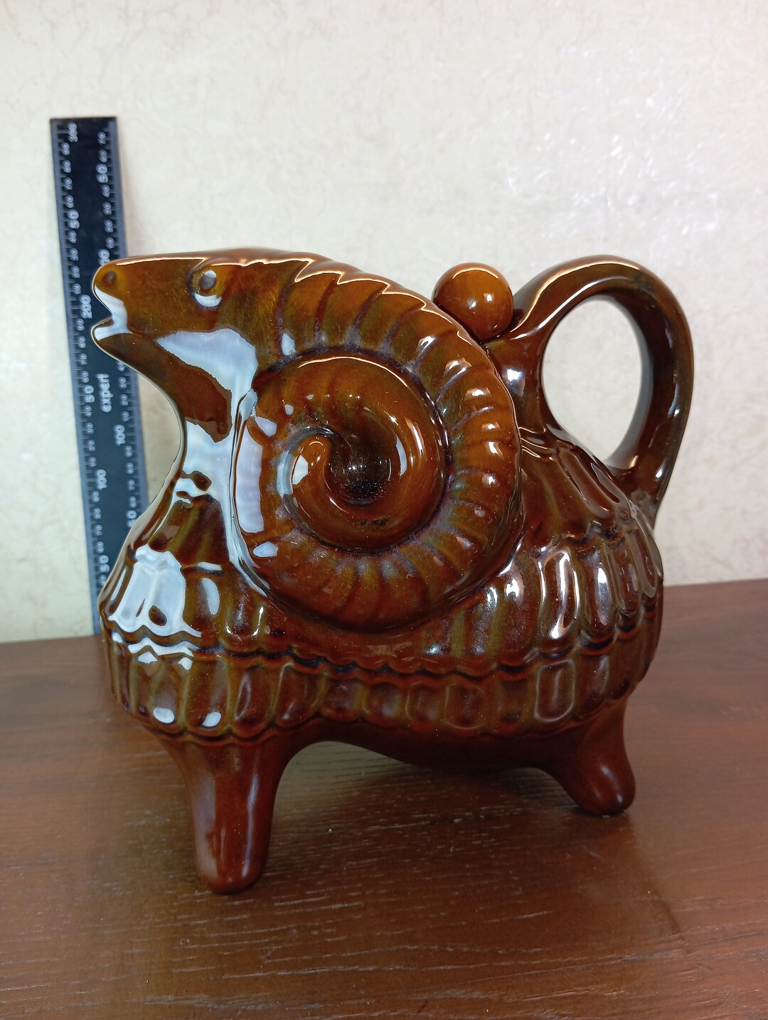 Ram Jug Clay Majolica Figurine Ram Pitcher - Etsy