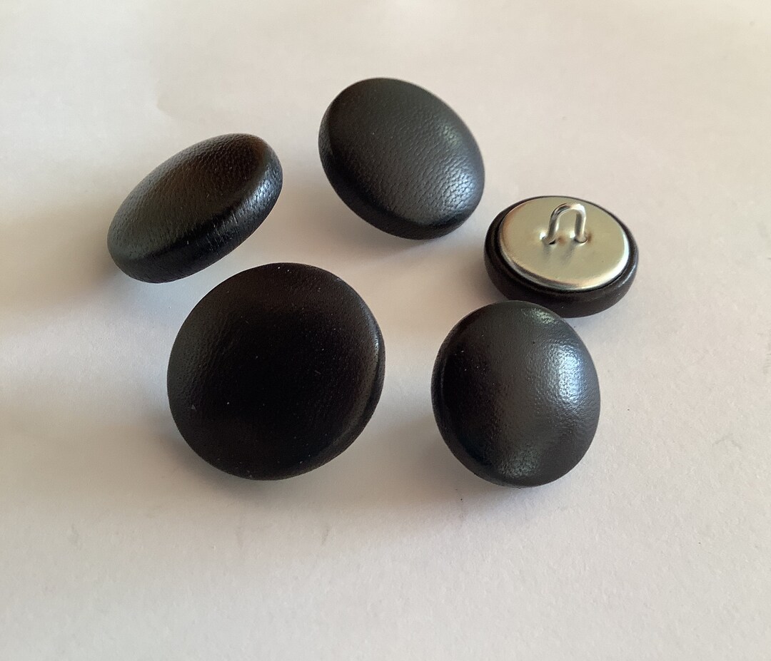 Black Leather Upholstery Buttons Various - Etsy