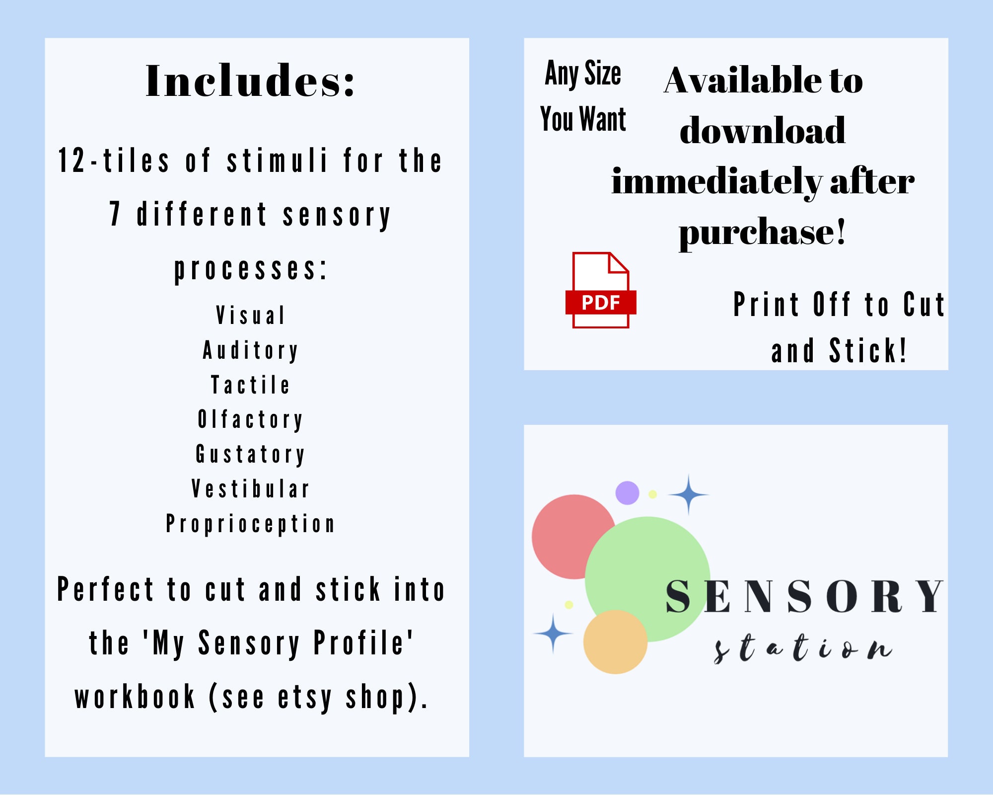 84 Cut and Stick Sensory Items for Children Autism ADHD - Etsy