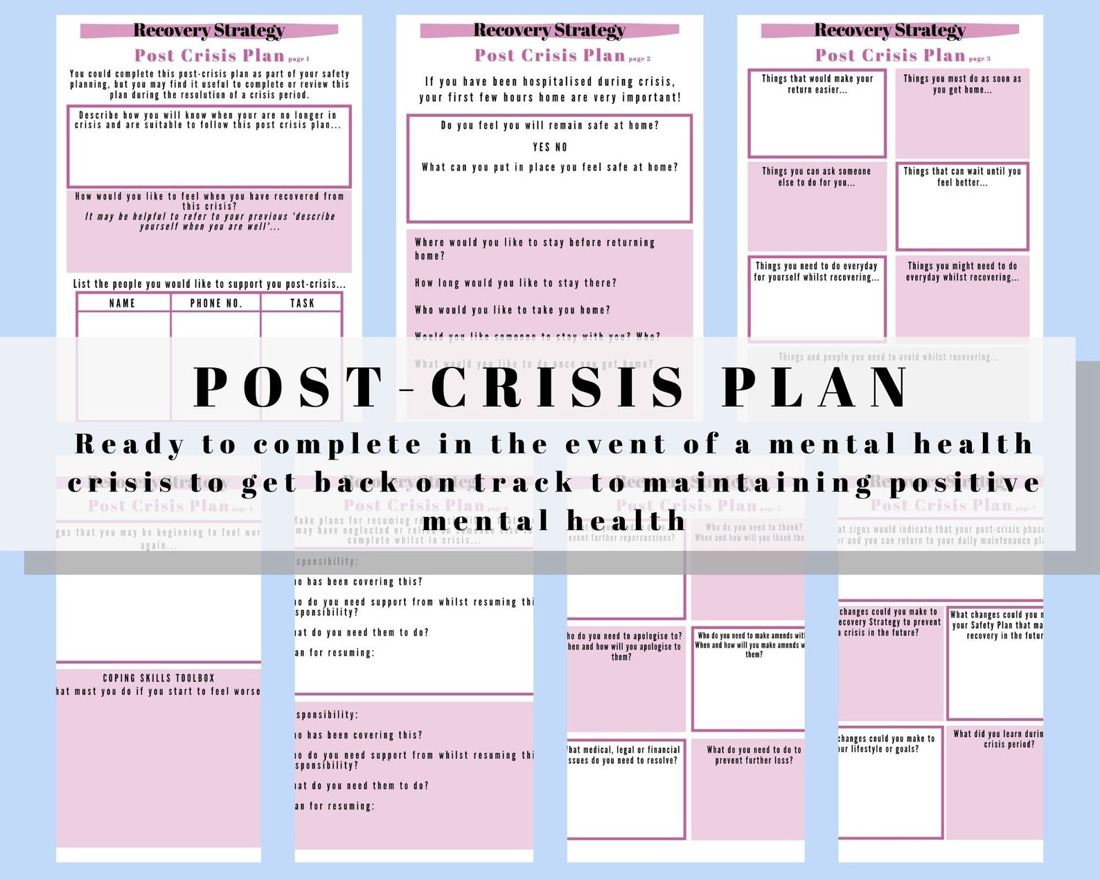 Mental Health Recovery Guide Digital Download PDF Printable Wellbeing ...