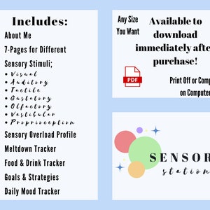 My Sensory Profile Journal Pages to Digital Download for Autism ...
