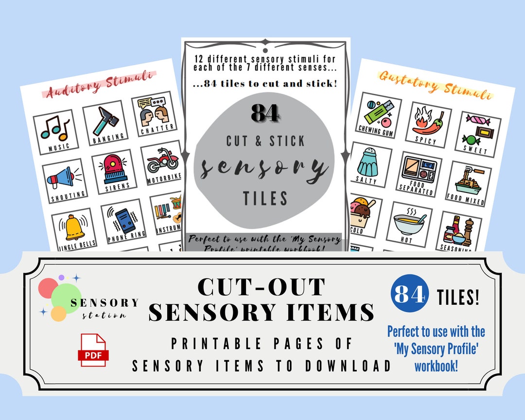 84 Cut and Stick Sensory Items for Children, Autism, ADHD, Sensory ...